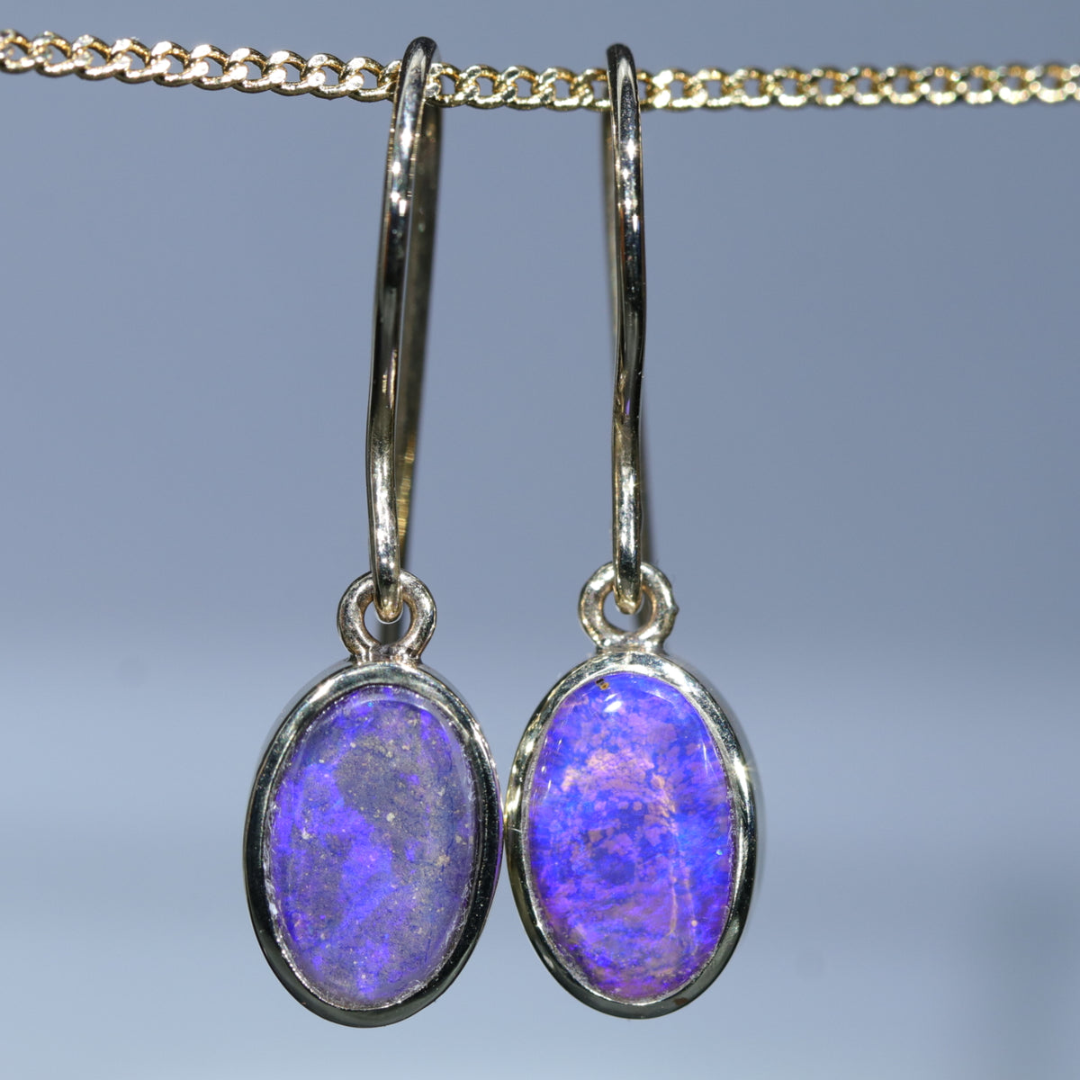 Australian Boulder Opal Earrings -Gold