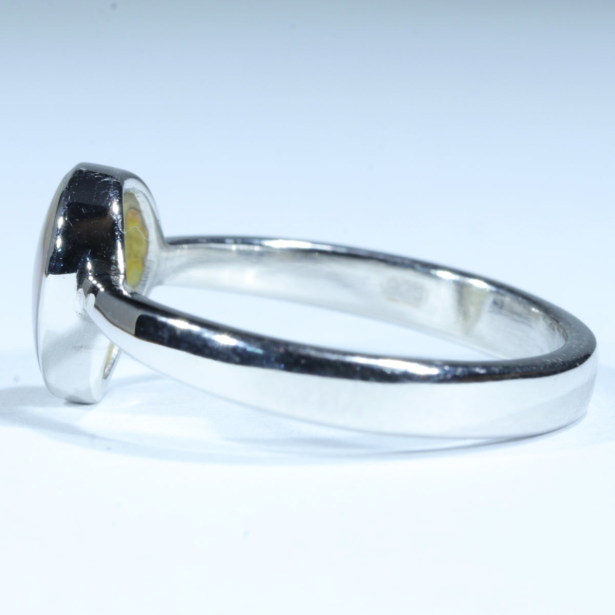 Australian Lightning Ridge Silver Opal Ring